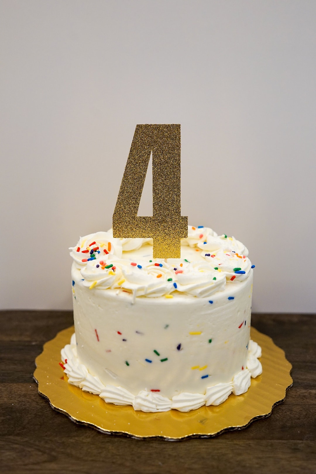 Number 4 Cake Topper, Glitter Four Cake Topper, Fourth Birthday ...