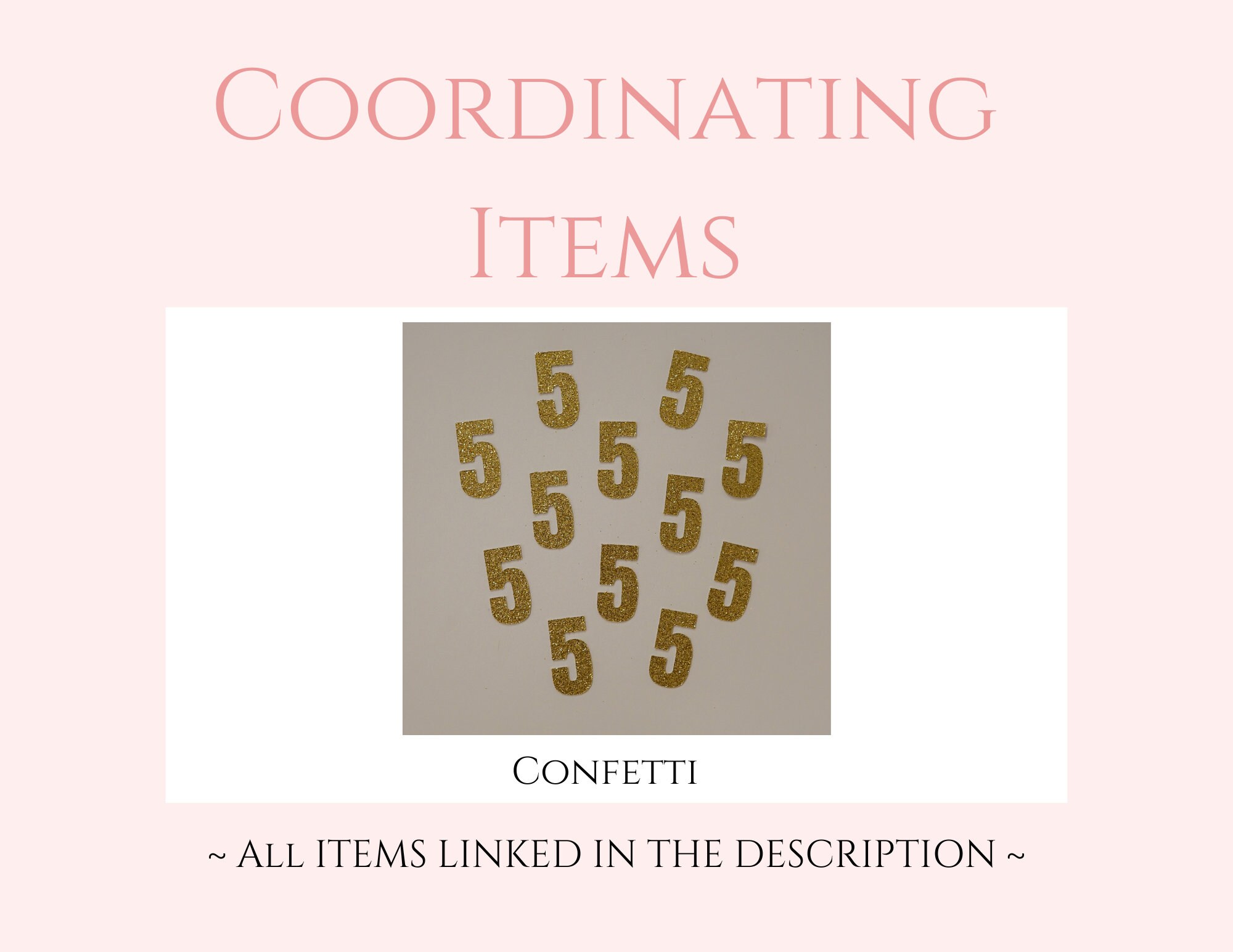 Number 5 Cake Topper, Glitter Five Cake Topper, Fifth Birthday ...