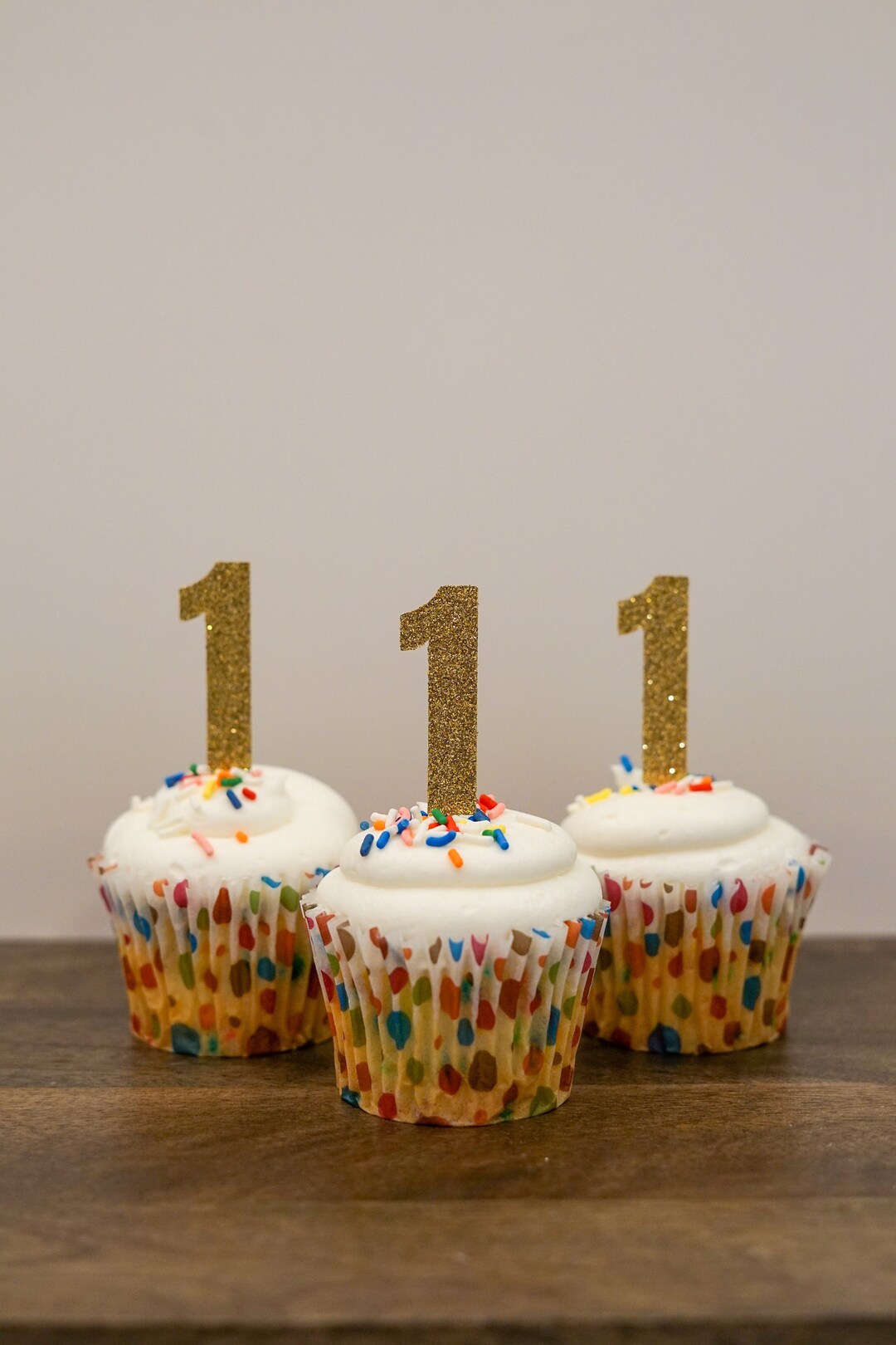 Number 1 Cupcake Toppers, Glitter Number 1 Cupcake Toppers, First ...