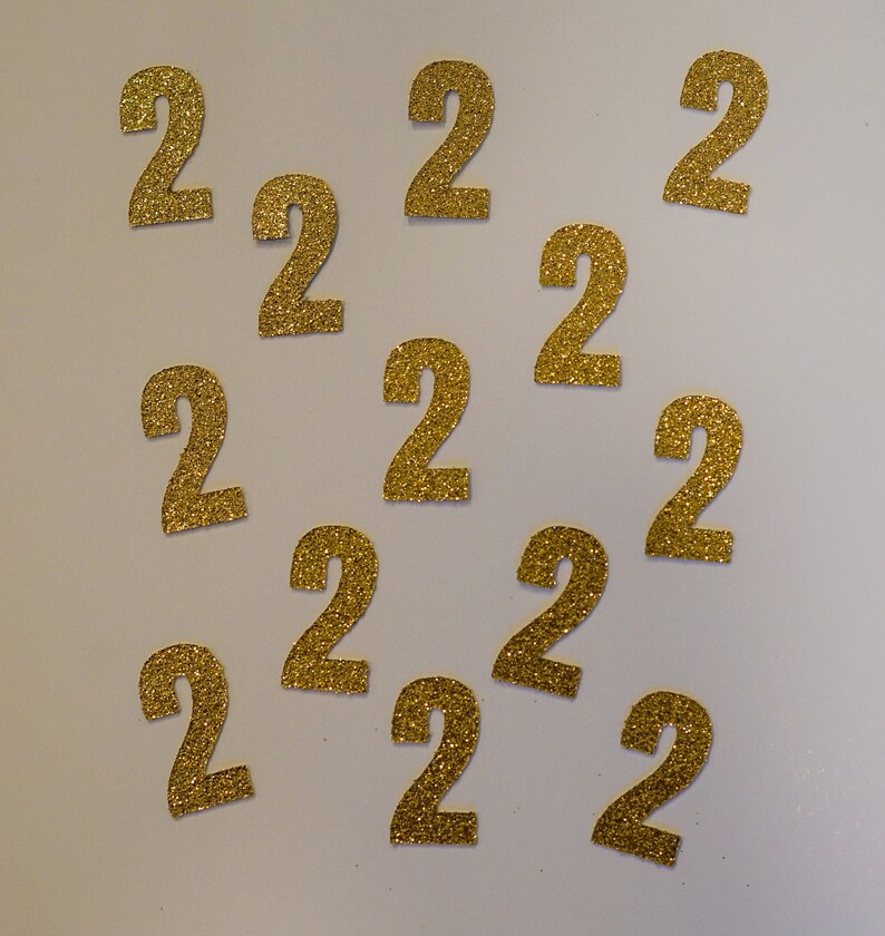 Number 2 Confetti, Glitter 2 Confetti, Second Birthday, Birthday ...