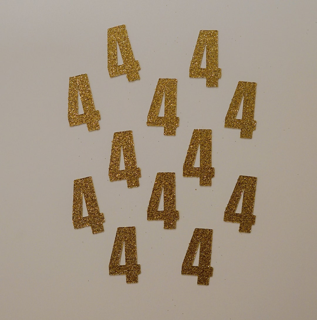 Number 4 Confetti, Glitter 4 Confetti, Fourth Birthday, Birthday ...