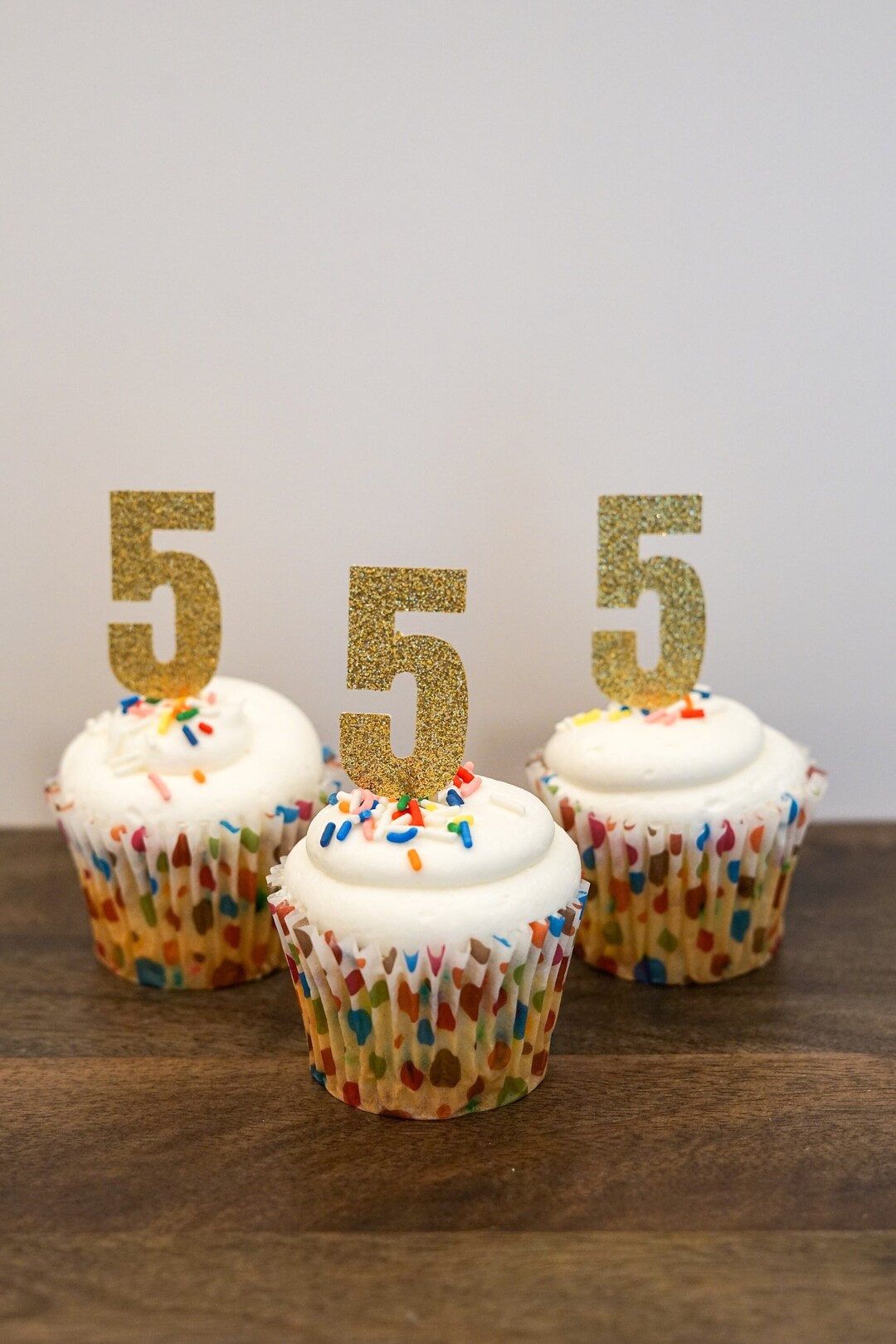 Number 5 Cupcake Toppers, Glitter Number 5 Cupcake Toppers, Fifth ...