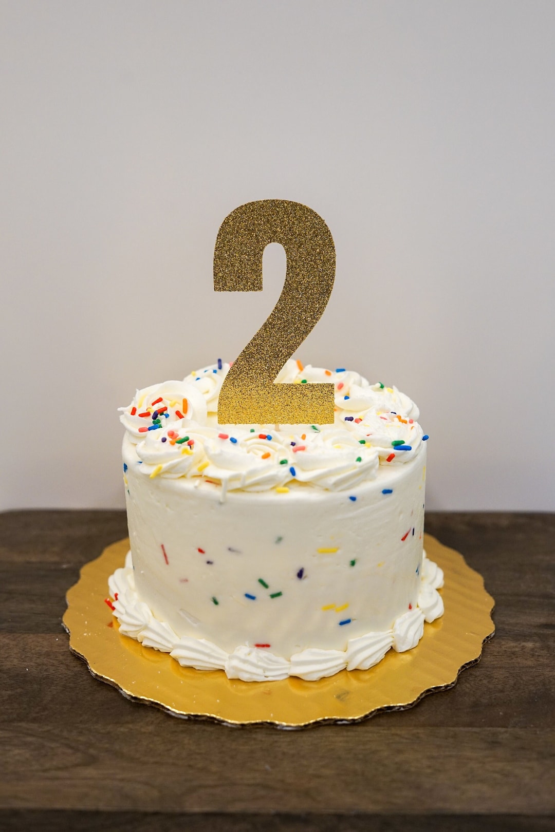 Number 2 Cake Topper, Glitter Two Cake Topper, Second Birthday ...