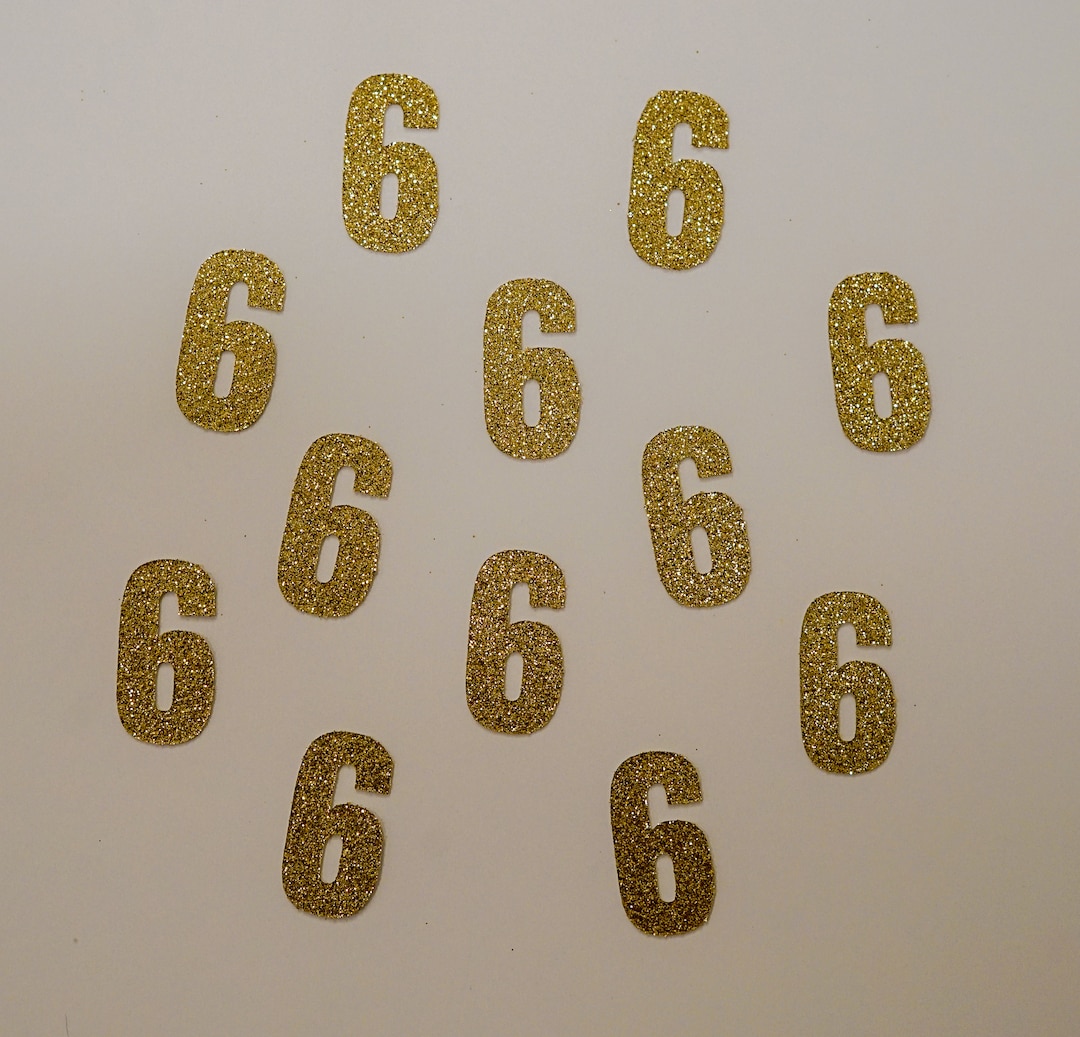 Number 6 Confetti, Glitter 6 Confetti, Sixth Birthday, Birthday ...