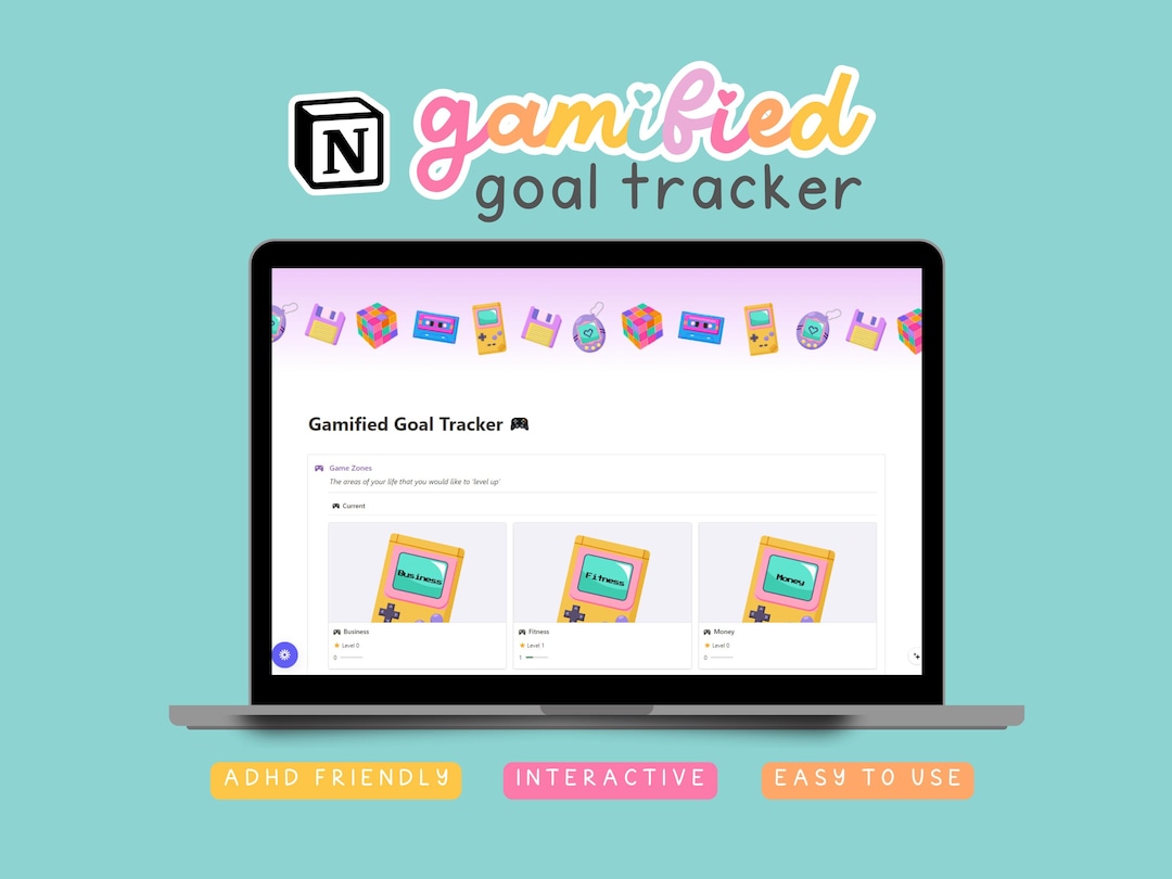 Gamified Tracker | Adhd-friendly Notion Template | Gamify Your Goals ...