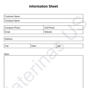 Customer Information Worksheet: Comprehensive Client Details Template ...