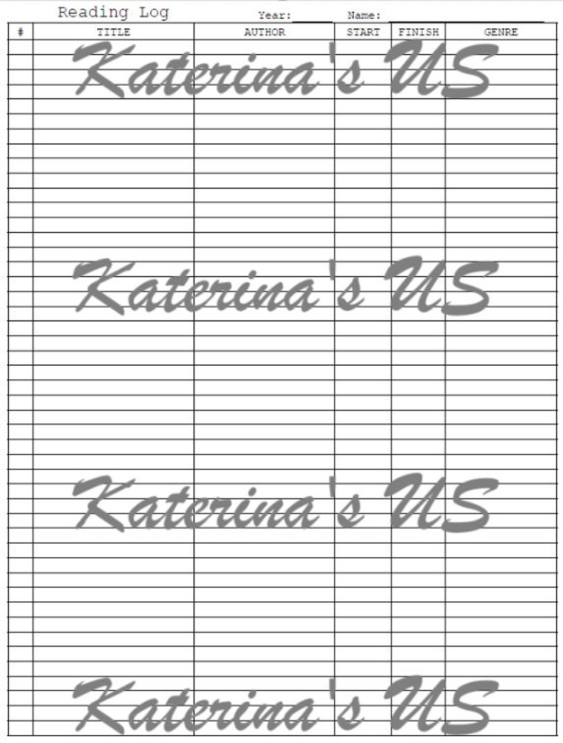 Annual Reading Log: Track Your Books and Progress - Etsy