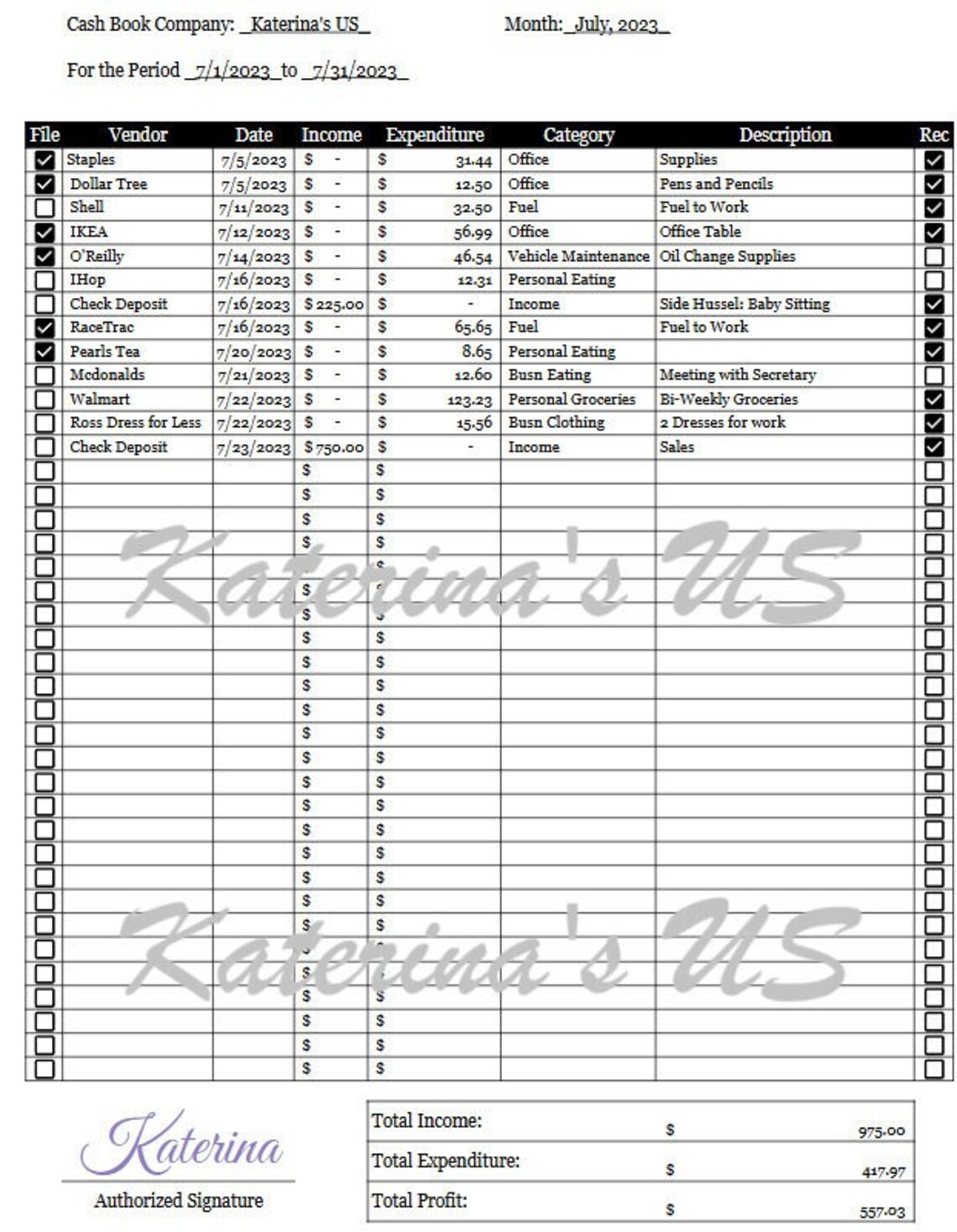 Ultimate Cash Book Tracker for Personal or Business Transactions - Etsy