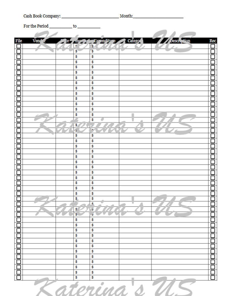 Ultimate Cash Book Tracker for Personal or Business Transactions - Etsy