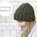 Mariner's Hat Knitting Pattern, Ribbed Beanie Hat Knitting Pattern ...
