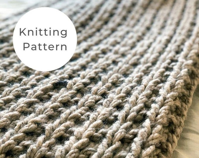 Chunky Knit Blanket Pattern Blanket Pattern Knit Blanket - Etsy