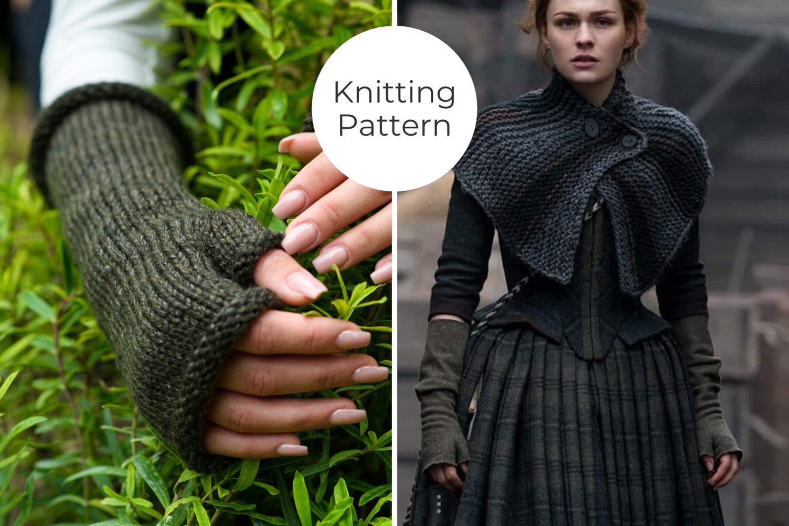 Fingerless Gloves Pattern / Outlander Knitting Pattern / Fingerless ...
