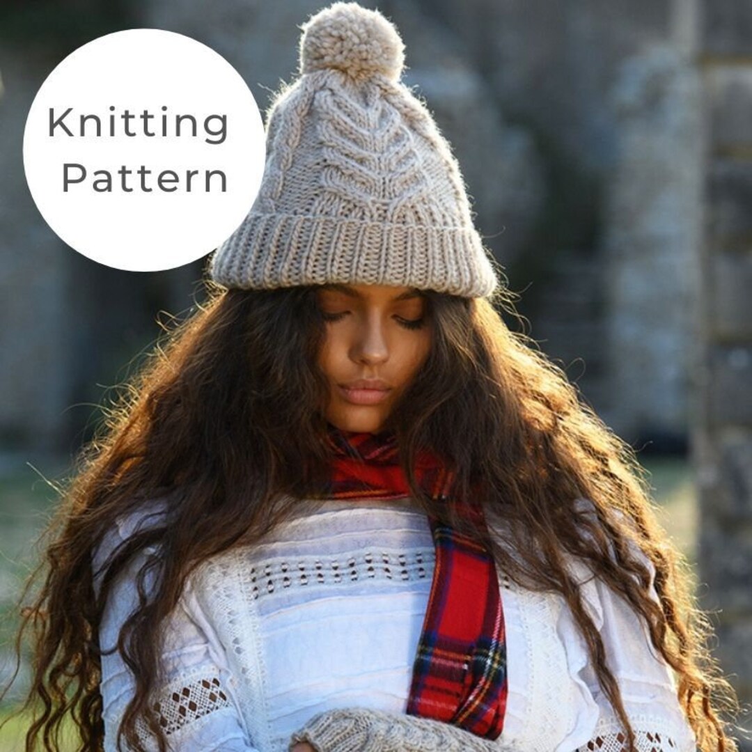 Highlander Hat Knitting Pattern / Cable Knit Hat Knitting Pattern / Hat ...