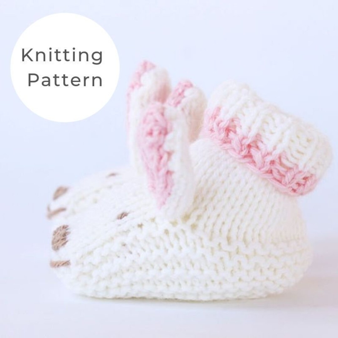 Bunny Slippers Knitting Pattern, Baby Booties, Baby Knitting Patterns ...