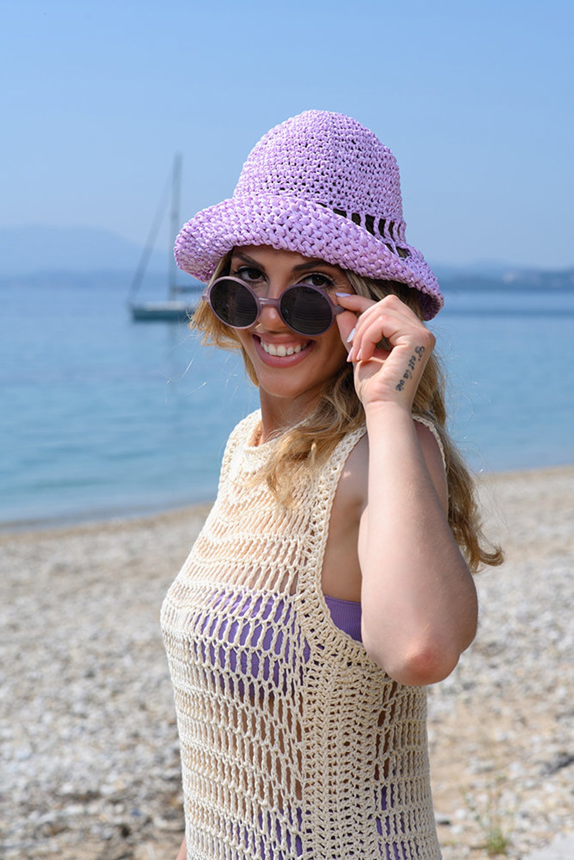 Raffia Bucket Hat Crochet Pattern Crochet Hat Pattern Sun - Etsy