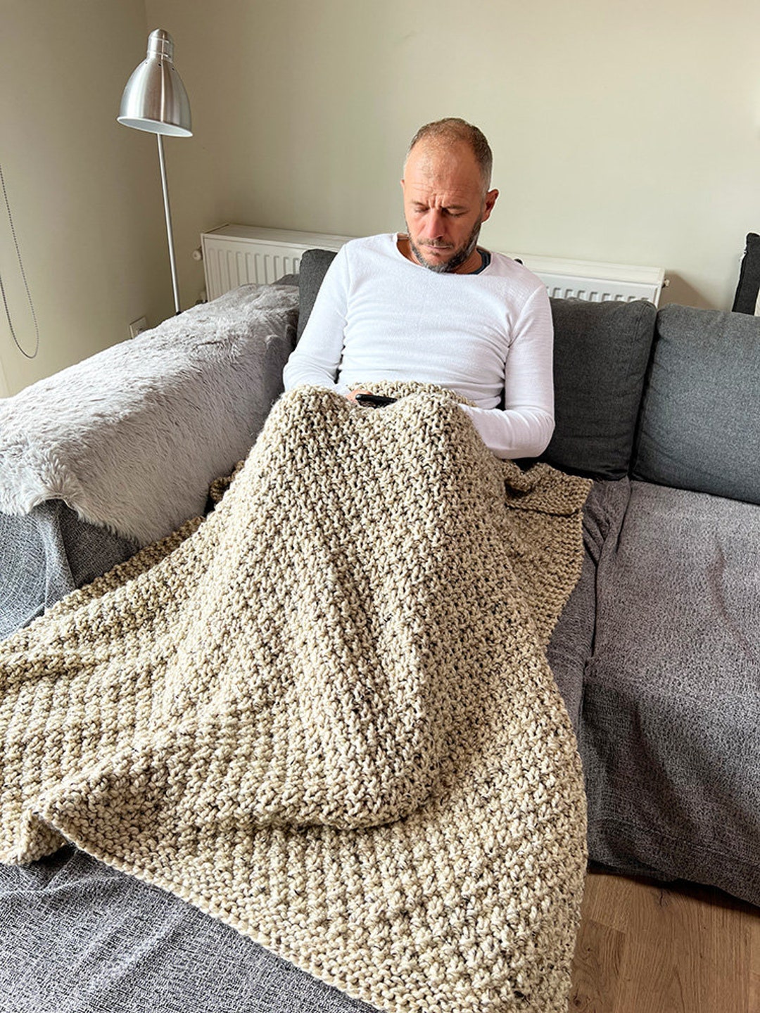 Knit Blanket Pattern, Beginner Blanket Pattern, Blanket Knitting ...