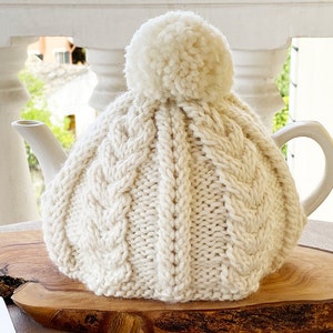 Cable Knit Tea Cosy Knitting Pattern, Tea Cosy Pattern, Tea Cosy UK ...