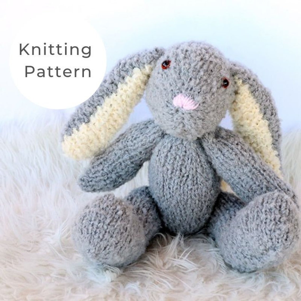 Bunny Toy Pattern Floppy Bunny Knitting Pattern Bunny Softie - Etsy