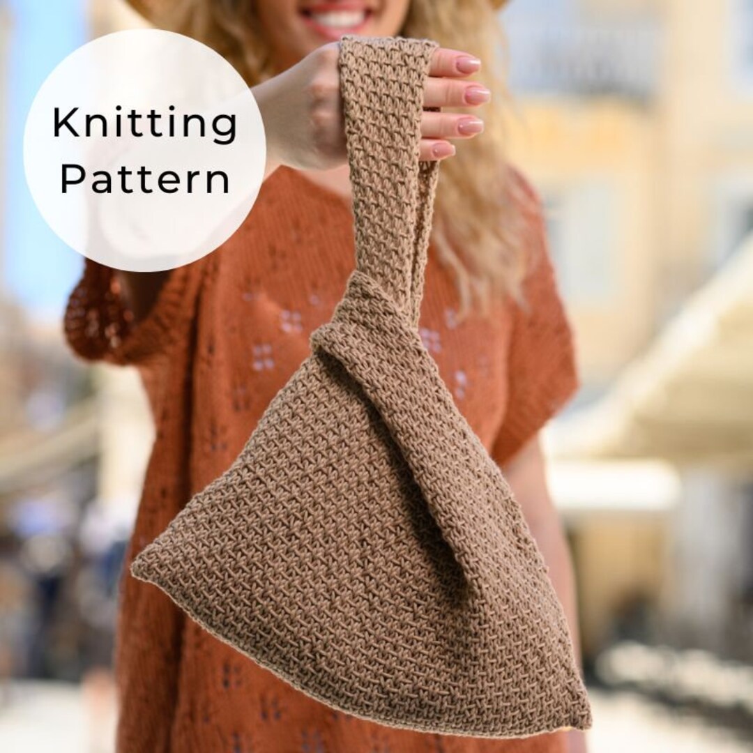 Japanese Knot Bag Knitting Pattern, Knitted Bag Pattern, Bag Pattern ...