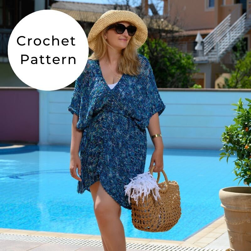 Beach Cover up Crochet Pattern, Beach Cover Up, Swim Suit Cover Up ...