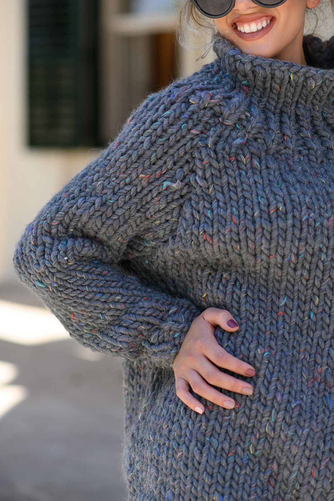 Chunky Turtleneck Sweater Knitting Pattern, Thick Knit Sweater Pattern ...