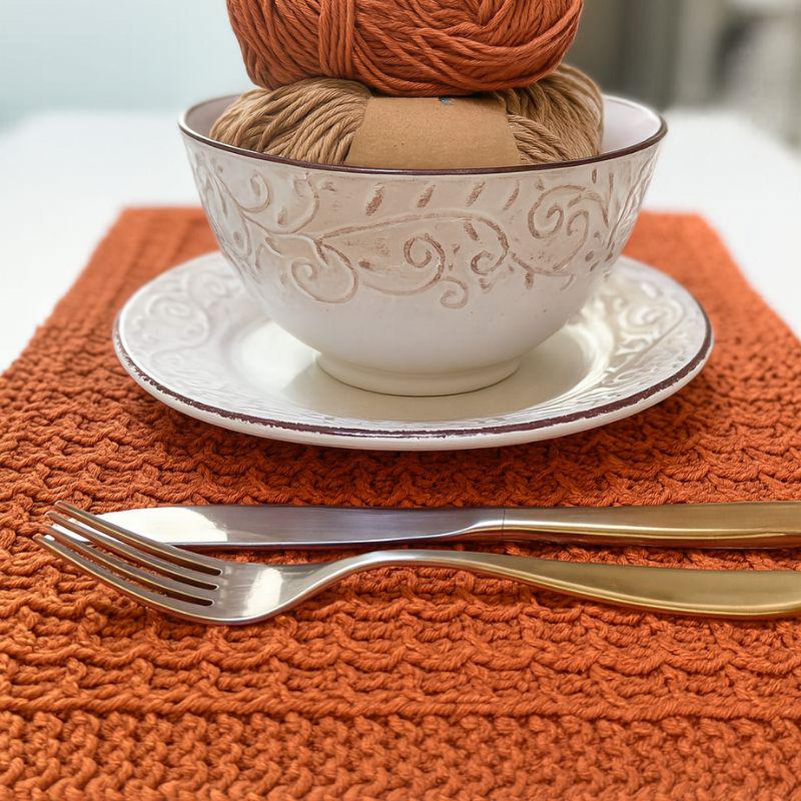 Easy Cotton Placemat Knitting Pattern, Placemat Pattern, Placemat ...