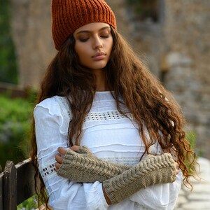 Red Jamie Fingerless Mittens Pattern / Knitting Pattern / Fingerless ...