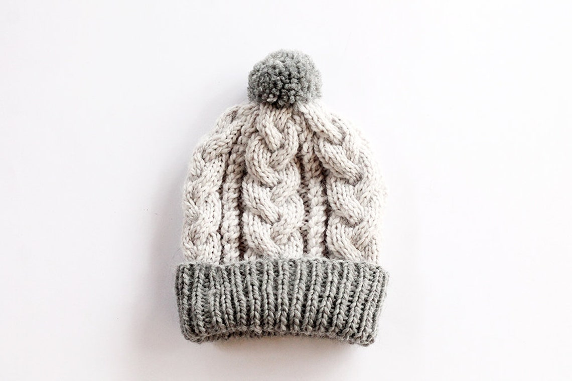 Cable Knit Baby Hat Pattern, Cable Hat Knitting Pattern, Easy Cable Hat ...