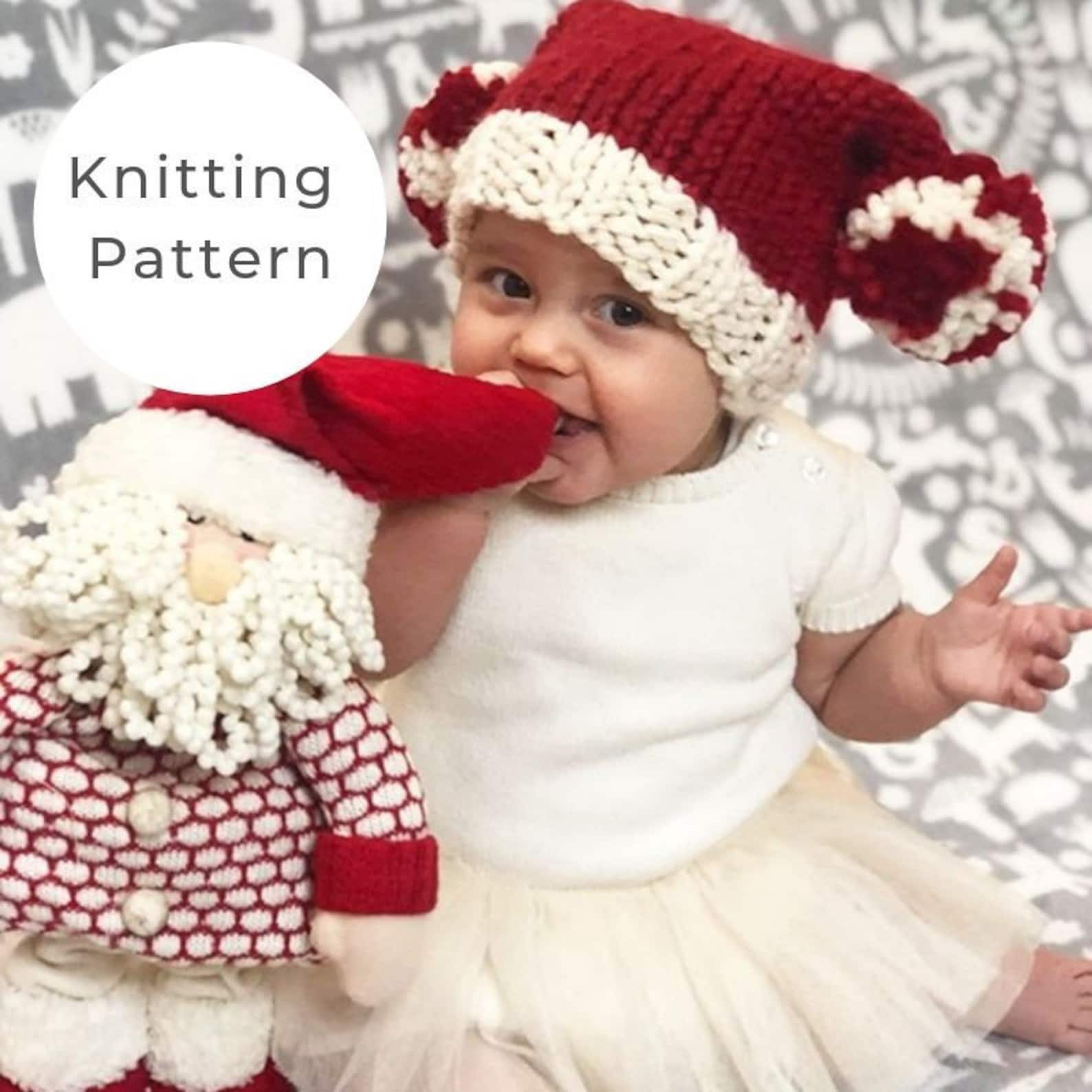 Baby Santa Hat Knitting Pattern Santa Sack Hat Pattern - Etsy