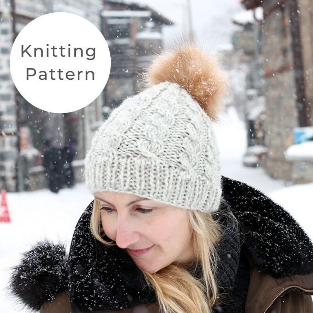 Cable Knit Hat Pattern, Cable Hat Knitting Pattern, Easy Cable Hat ...