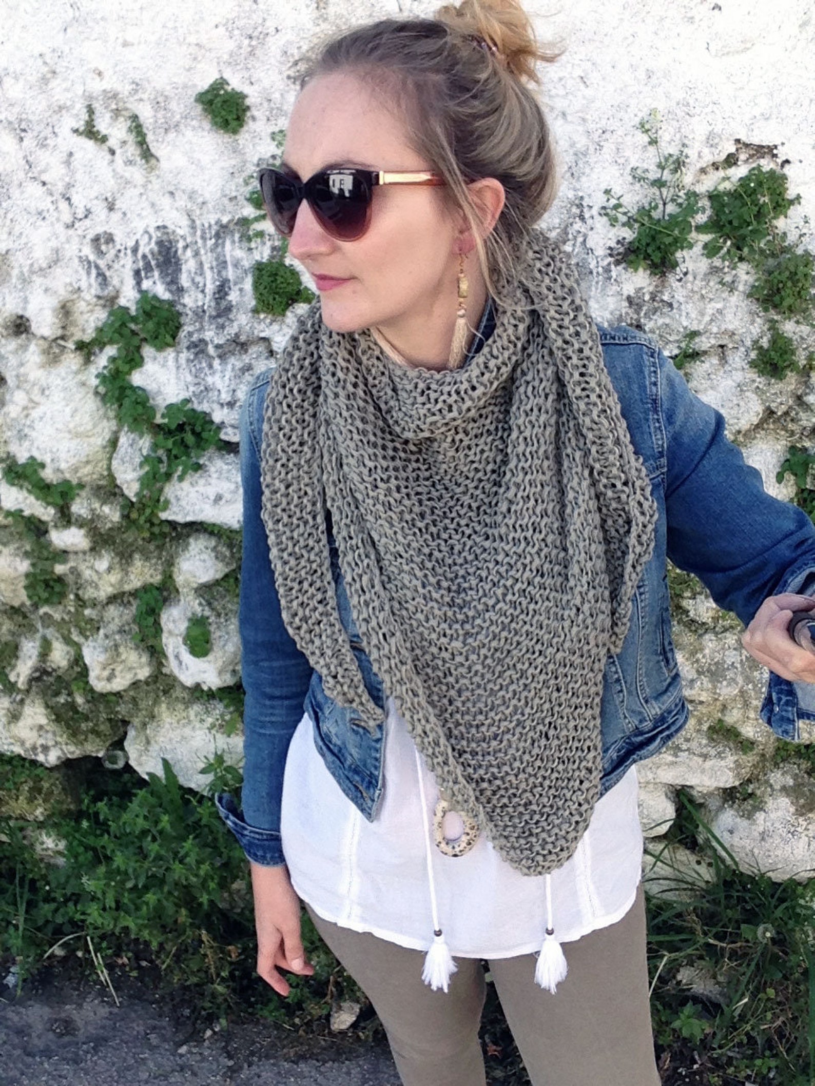 Triangle Scarf Knitting Pattern / Triangle Scarf Pattern / - Etsy