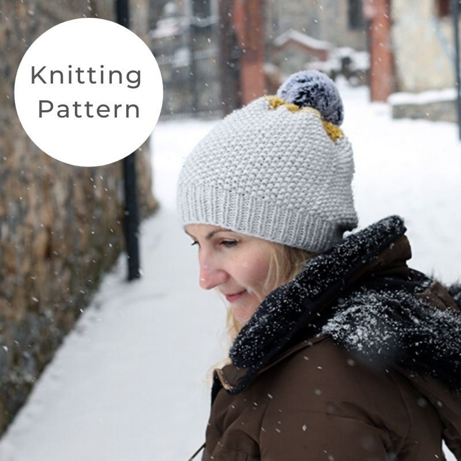 Seed Stitch Hat Knitting Pattern Hat Knitting Pattern Easy - Etsy