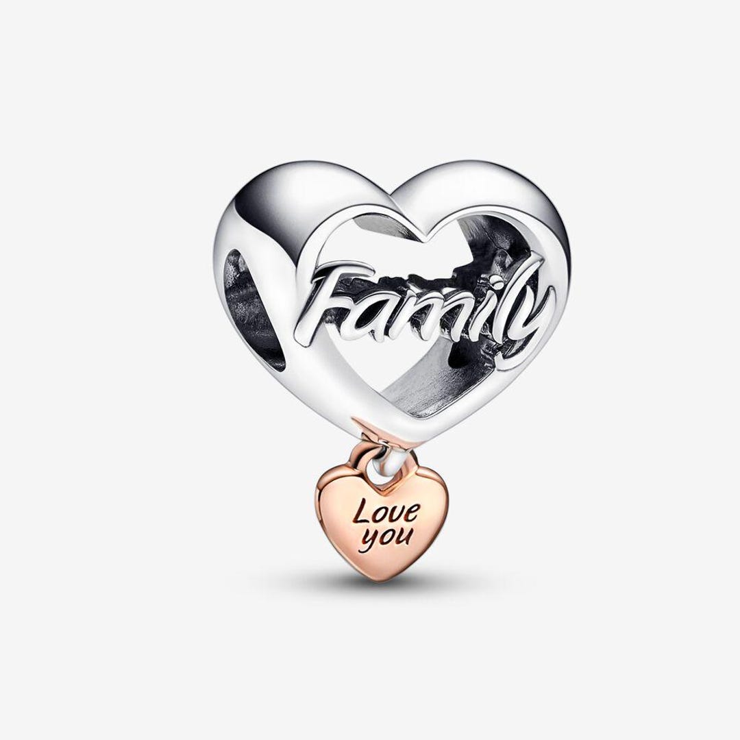 Love You Family Pandora Heart Pink Charm - Etsy