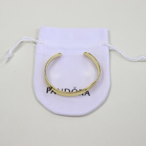 Pandora Essence Gold Organically Shaped Broad Open Bangle - Etsy