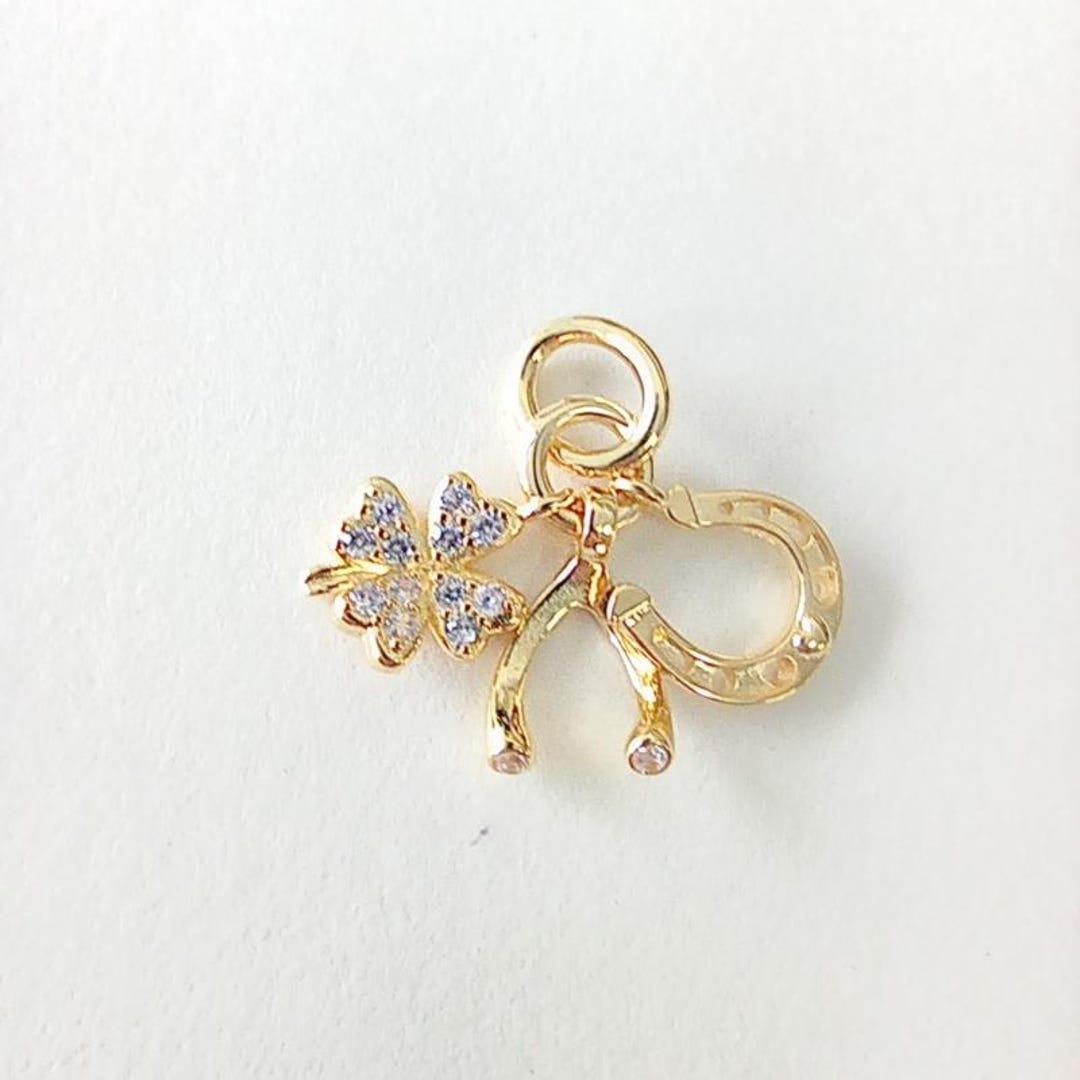 Pandora Lucky Clover Wishbone Horseshoe Dangle Charm - Etsy