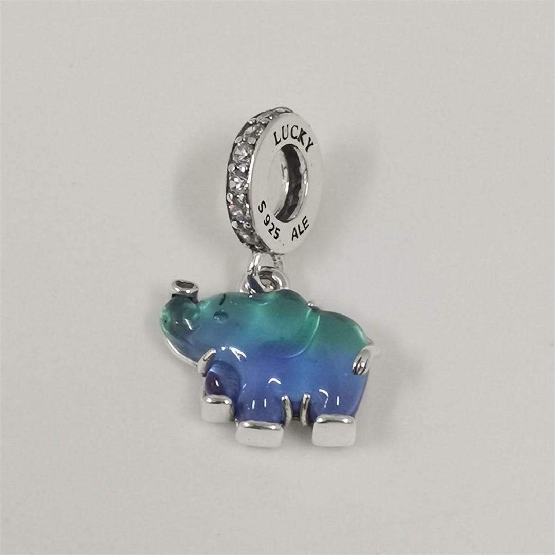 Pandora Blue Murano Glass Elephant Dangle Charm - Etsy