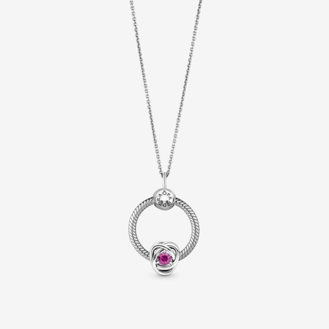 Pandora October Birthstone Eternity Circle O Pendant Set - Etsy
