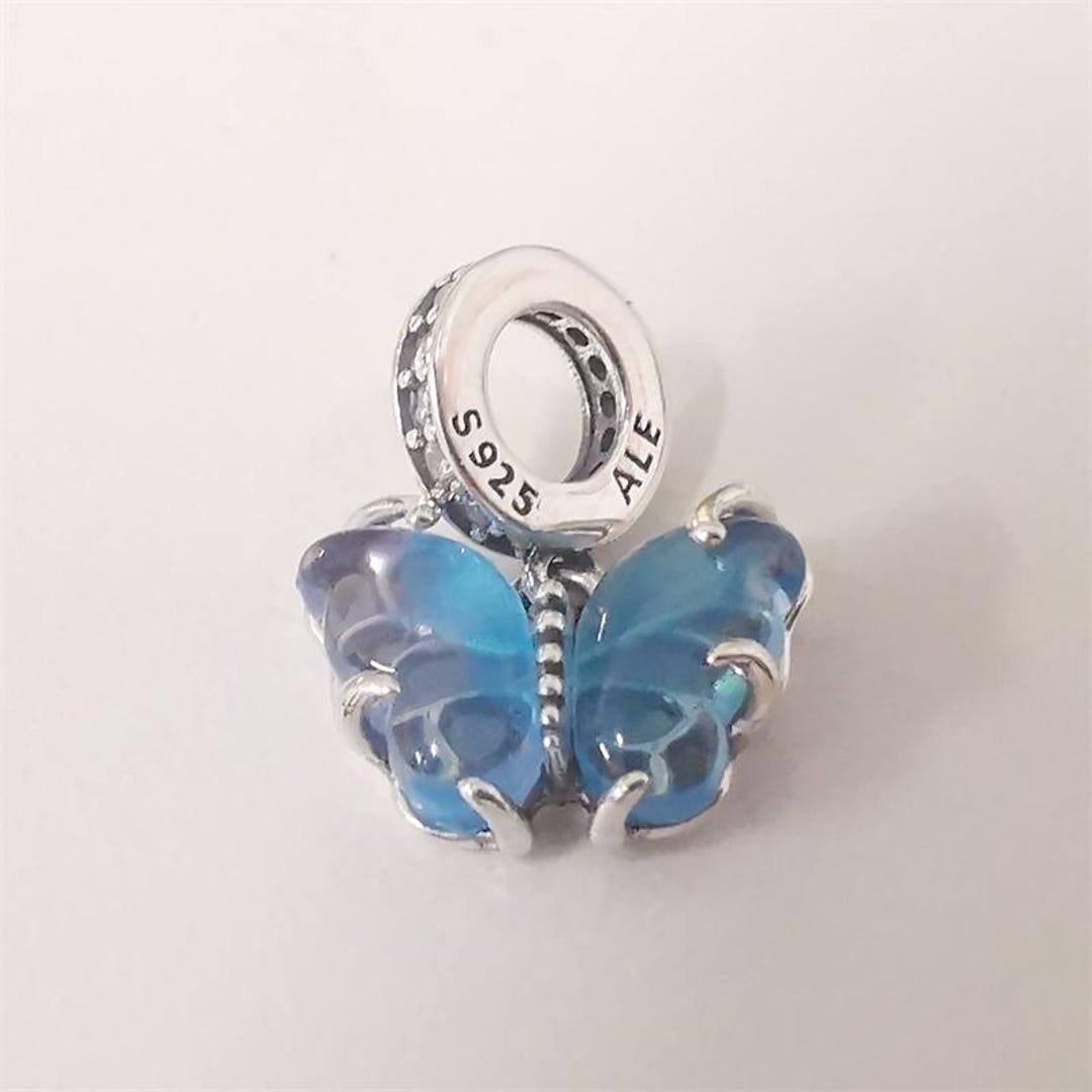 Pandora Blue Murano Glass Butterfly Dangle Charm - Etsy