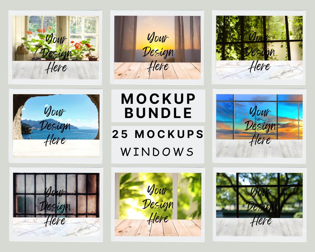 25 Window Mockups: Digital Background Mockup Bundle - Etsy