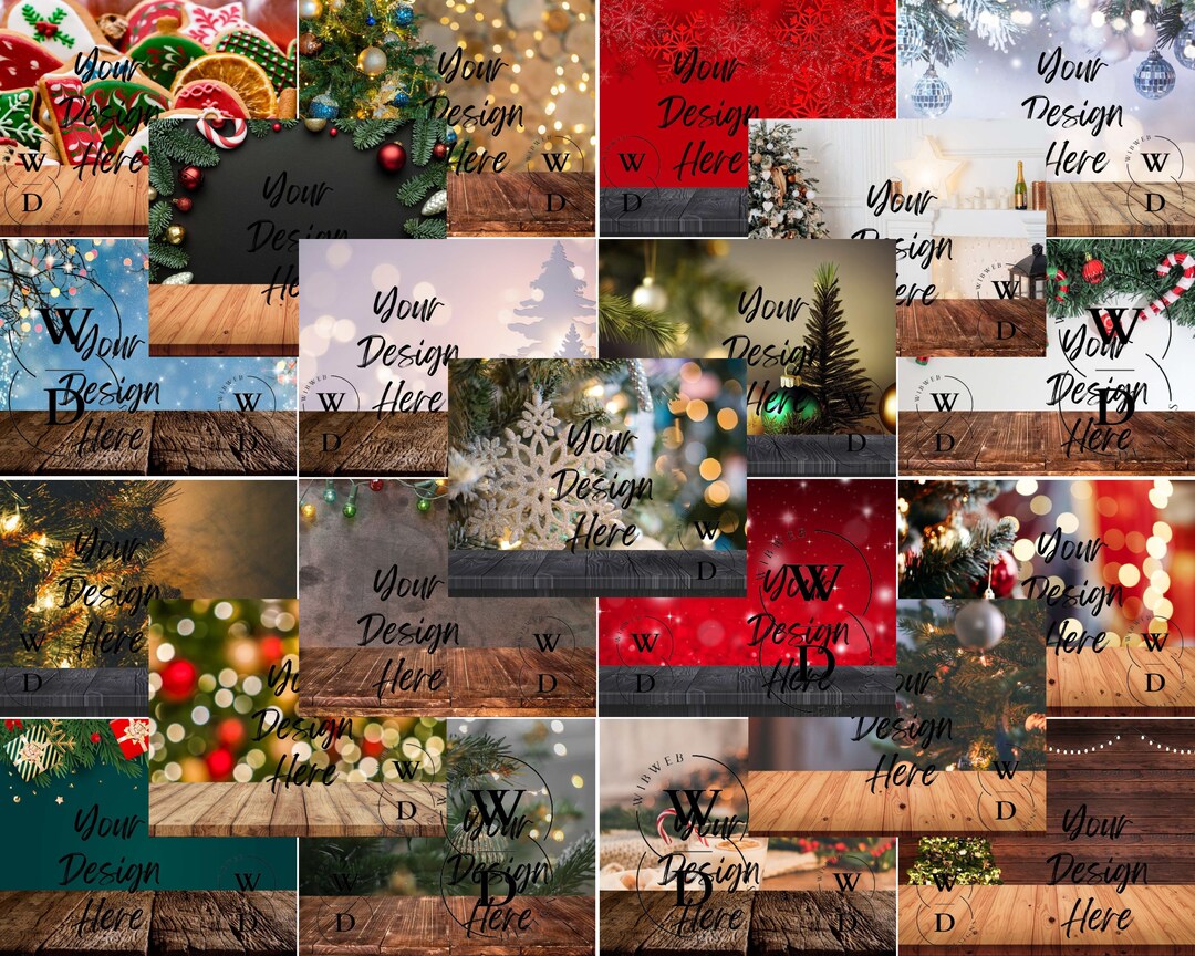 25 Christmas Mockups, Christmas Digital Backgrounds Product Mockup ...