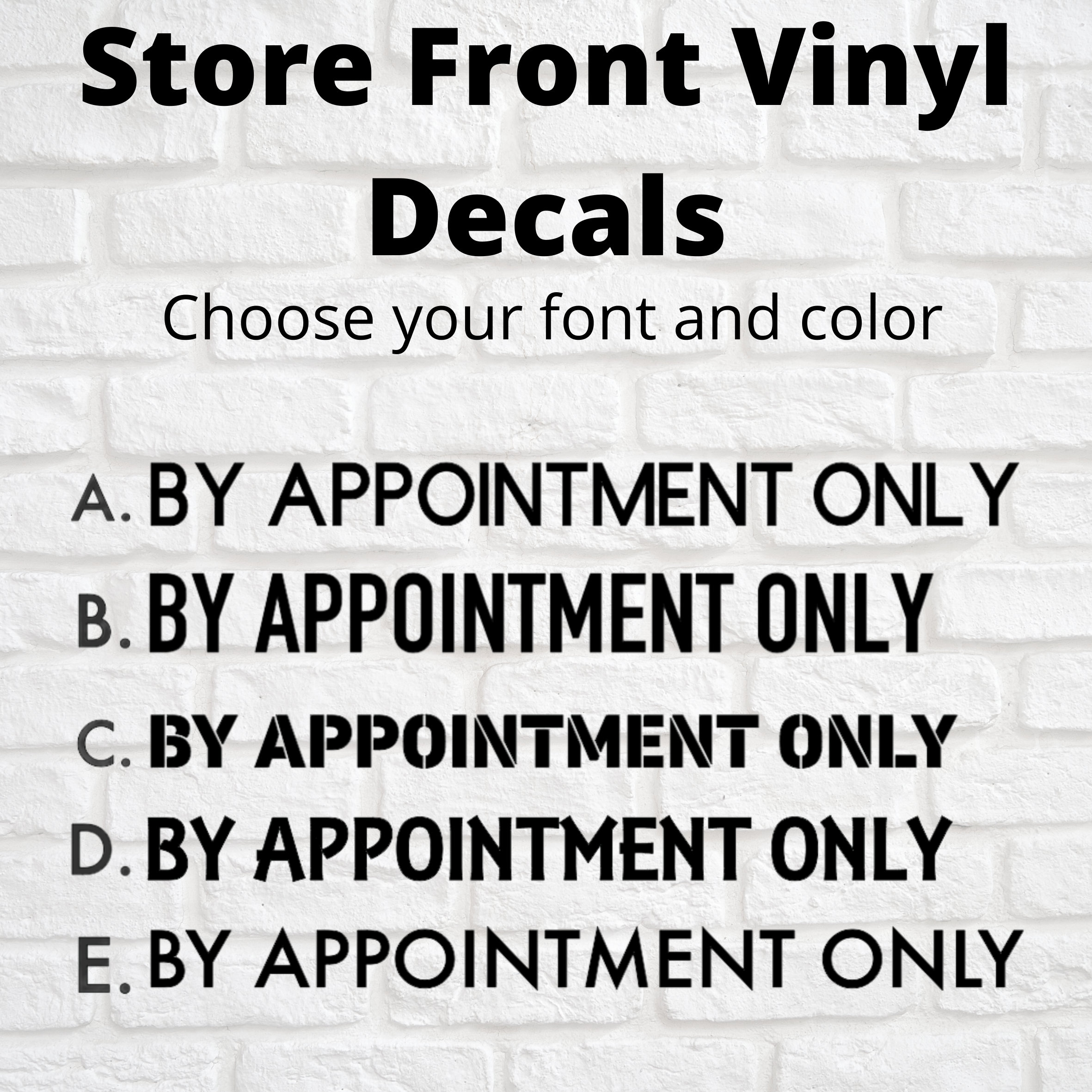 By Appointment Only Vinyl Decal Sticker Storefront Business - Etsy
