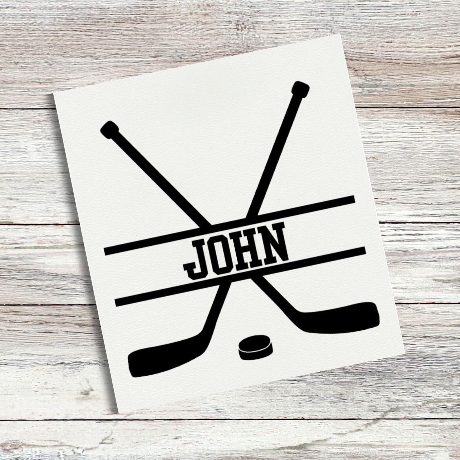 Custom Hockey Sticks Name Decal: Personalized Helmet & Water Bottle ...