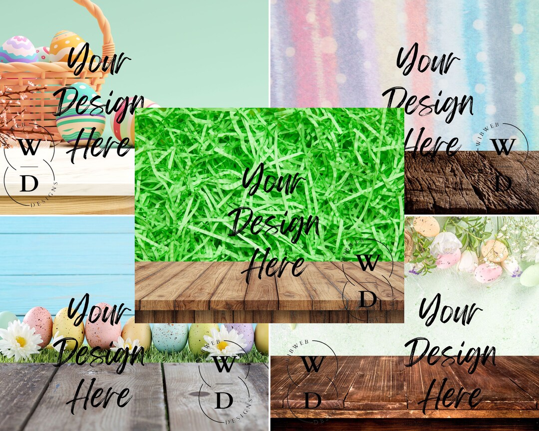 5 Easter Mockups, Easter Background Bundle Product Backdrop, Easter ...