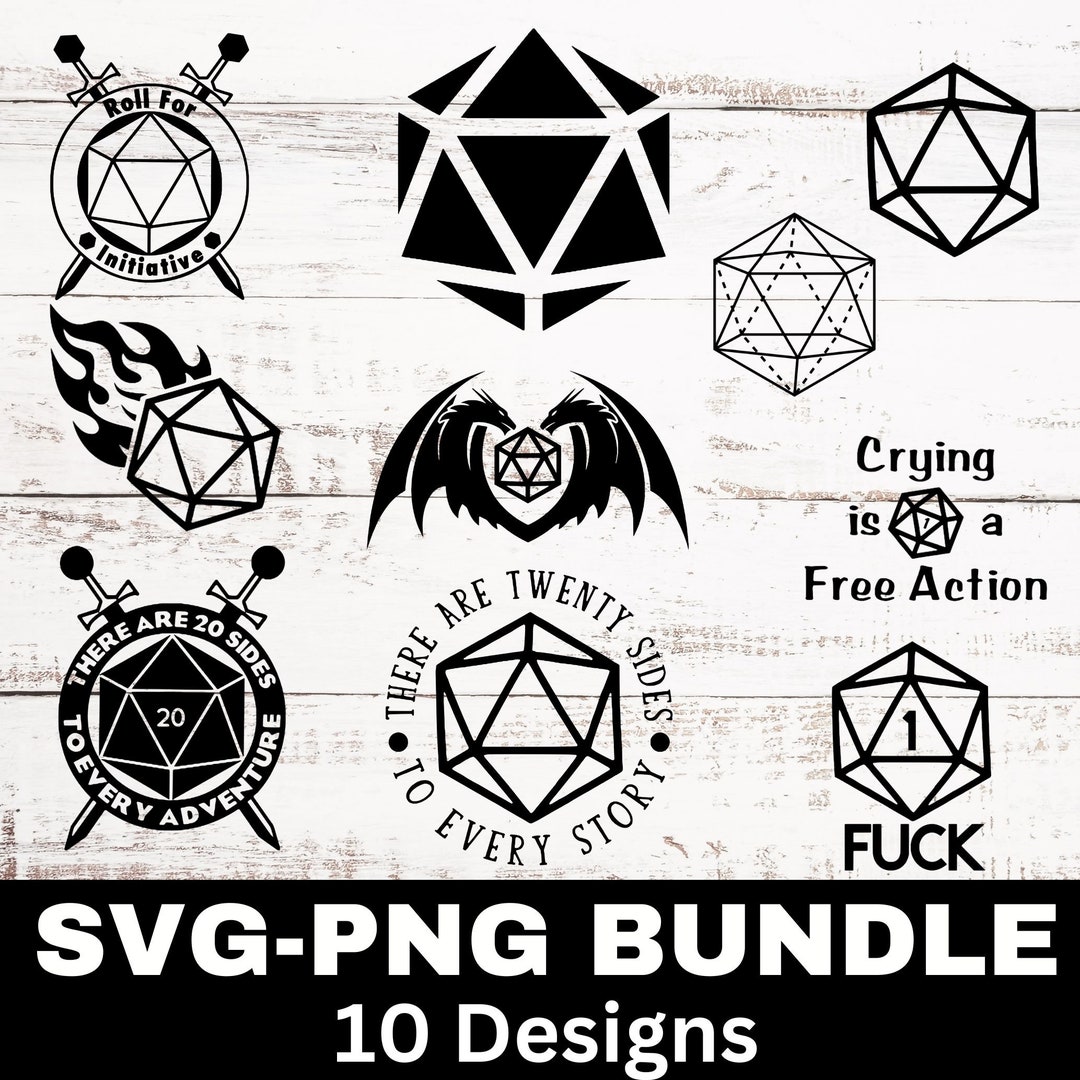 D20 Svg Bundle, D20 Png Bundle, Dnd Cut Files, D20 Cut File, Dnd D20 ...