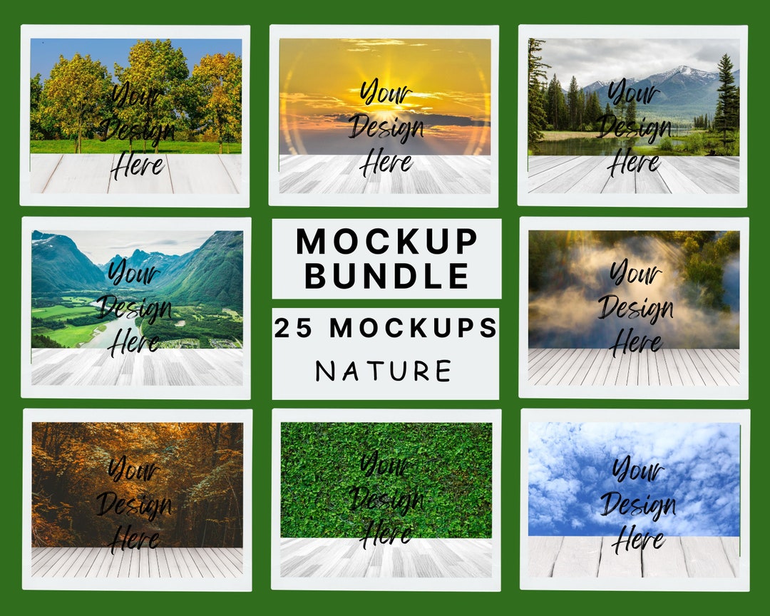 25 Nature Mockups, Digital Backgrounds Product Mockup Bundle, Nature ...