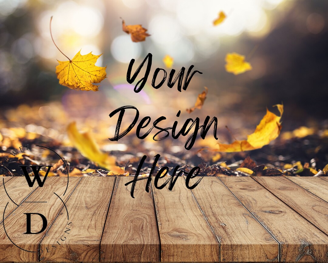 Fall Mockup, Fall Digital Backgrounds Product Mockup, Fall Leaves Photo ...