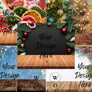25 Christmas Mockups, Christmas Digital Backgrounds Product Mockup ...