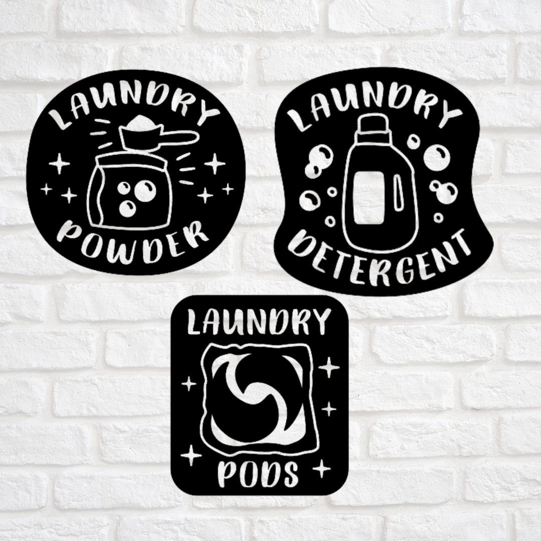 Laundry Soap Pods Detergent Sticker Vinyl Decal, Laundry Room Sticker ...