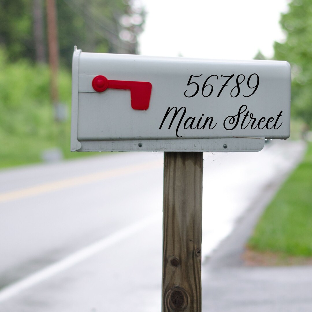 Fancy Address Number Vinyl Decal Sticker, Custom Address Decal Mail Box ...