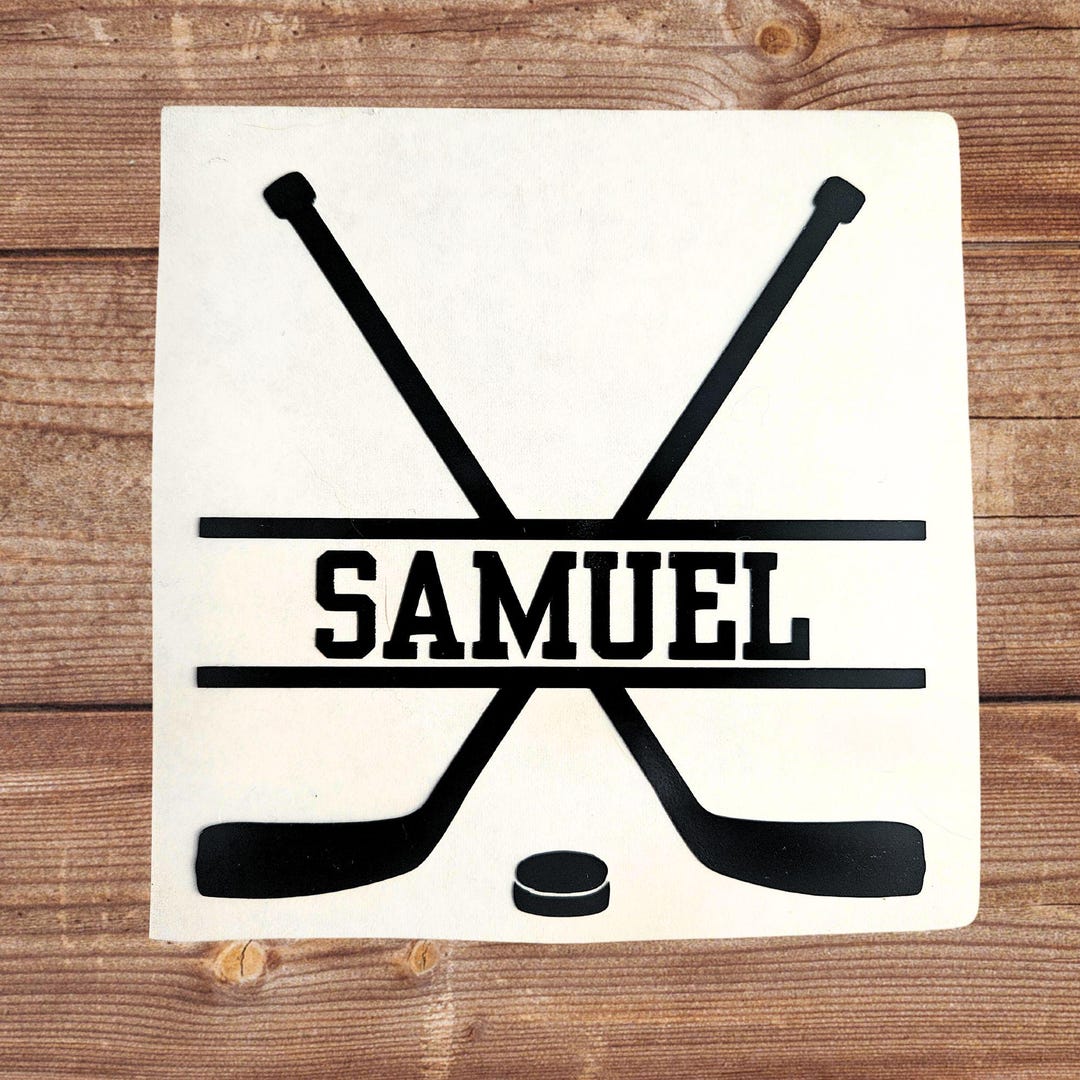 Custom Hockey Sticks Name Decal: Personalized Helmet & Water Bottle ...